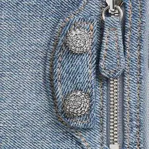Balenciaga Le Cagole Coin Purse Denim With Rhinestones