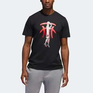 Adidas Basketball Sports Round Neck Pullover Printing Short Sleeve