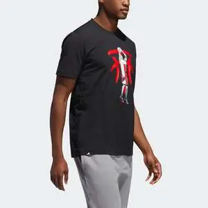Adidas Basketball Sports Round Neck Pullover Printing Short Sleeve