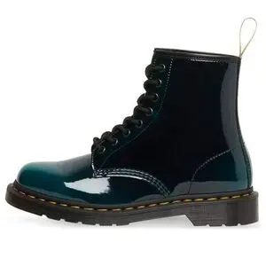 Dr. Martens 1460 Metallic Chrome Paint Vegan Boots - Green/black