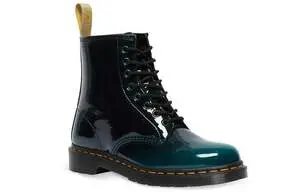 Dr. Martens 1460 Metallic Chrome Paint Vegan Boots - Green/black