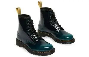 Dr. Martens 1460 Metallic Chrome Paint Vegan Boots - Green/black