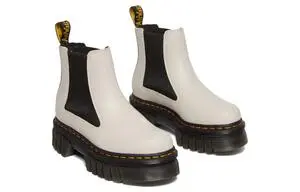 Dr. Martens Audrick Nappa Leather Platform Chelsea Boots - Cobblestone Grey