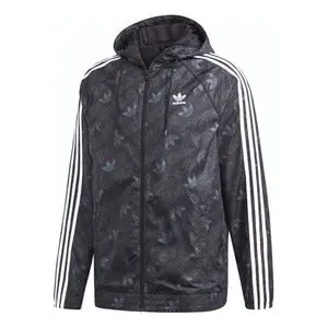 Adidas Originals Mono Windbreak Logo Hooded Jacket - Black