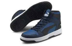 PUMA Rebound Layup Mid Top Sneakers - Black/blue