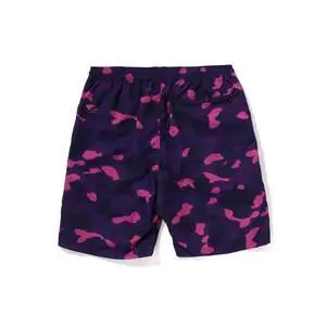 A BATHING APE Color Camo Ape Head Beach Shorts - Purple