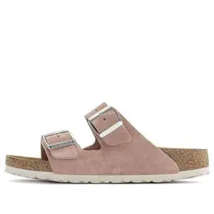 BIRKENSTOCK Birkenstock Arizona Soft Footbed Suede Leather Sandals Pink/wihte