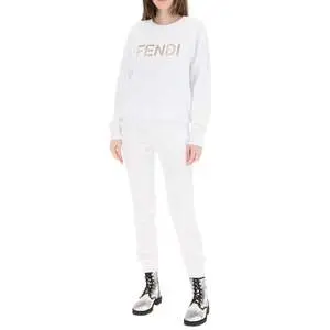Fendi Alphabet Logo Long Sleeve Hoodie - White