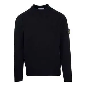 Stone Island Logo Patch Detail Crewneck Sweater - Black