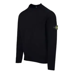 Stone Island Logo Patch Detail Crewneck Sweater - Black