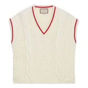Gucci Wool Cable Knit Vest - Ivory
