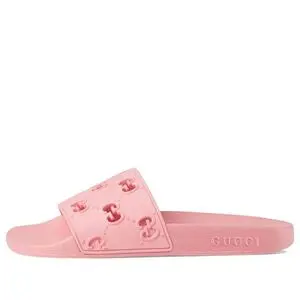 Gucci Gg Slide Rubber Sandals - Pink
