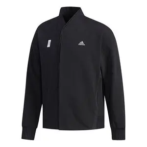 Adidas Wj Jkt Warm Logo Print Sport Shuttle Jacket - Black