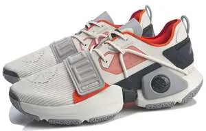 LI-NING Wowtr" Shock Absorption Basketball Shoe - White/gray