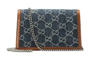 Gucci Dionysus Logo Denim Messenger Bag - Bluebrownmulti-color