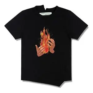 Off-White Virgil Abloh Diag Fire Short Sleeve - Black
