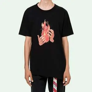 Off-White Virgil Abloh Diag Fire Short Sleeve - Black