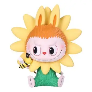 POP MART The Monsters Labubu Flower Elves Helianthus Sun Flower Figurine - Tan/beige/yellow