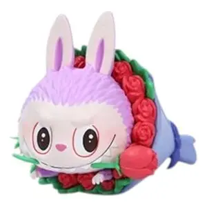 POP MART The Monsters Labubu Flower Elves 'rose Labubu - Purple/beige/red