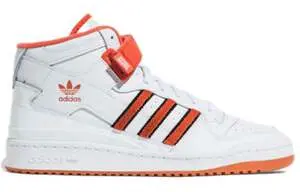 Adidas Originals Forum Mid High Top Sneakers - White/orange