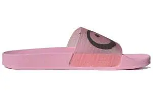 Adidas Adilette Slides With Graphic Detailing - Pink/black