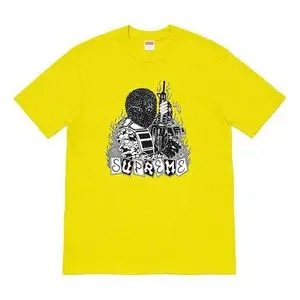 Supreme Fw19 Week 7 Mercenary Tee Mercenaries Printing Short Sleeve - Yellow