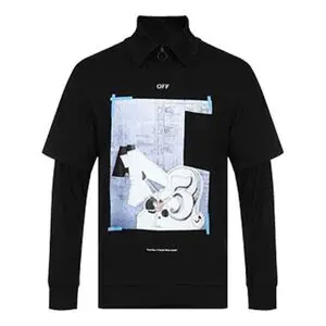 Off-White Impressionism" Layered Long Sleeve Shirt - Black