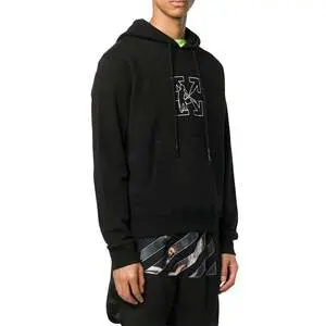 Off-White Embroidered Hooded Pullover
