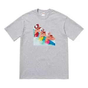 Supreme Ss18 Swimmers Tee Heather Cartoon Printing Short Sleeve Gray - Grey