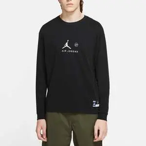 JORDAN X Fragment Design Collaboration Long Sleeve Crew Neck Pullover - Black