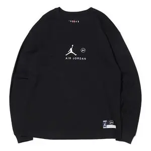 JORDAN X Fragment Design Collaboration Long Sleeve Crew Neck Pullover - Black