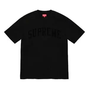 Supreme Fw19 Week 3 Chenille Arc Logo Ss Top Tee - Black