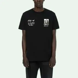 Off-White Ss19 Tee Short Sleeve Mona Lisa Normal Fit - Black
