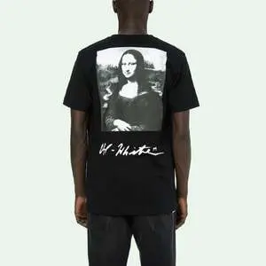 Off-White Ss19 Tee Short Sleeve Mona Lisa Normal Fit - Black