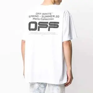 Off-White Wavy Line Short Sleeve Oversize Tee
