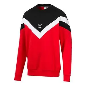 PUMA Round Neck Knit Pullover - Black-red