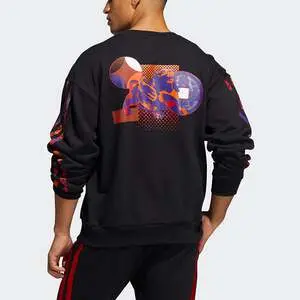 Adidas Graphic Print Crewneck Sweatshirt - Black