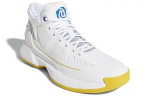 Adidas D Rose Mid Top Athletic Sneakers - White/orange