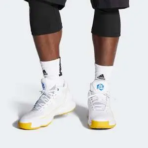 Adidas D Rose Mid Top Athletic Sneakers - White/orange