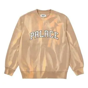PALACE Tie Dye Round Neck Alphabet Sports Cream Hoodie - Yellow