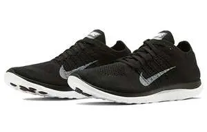 Nike Free 4.0 Flyknit Athletic Sneakers - Black/white-dark Grey