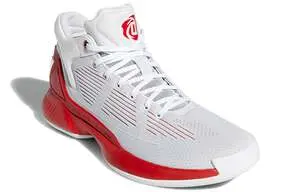 Adidas D Rose 10 High Top Sneakers - White/red