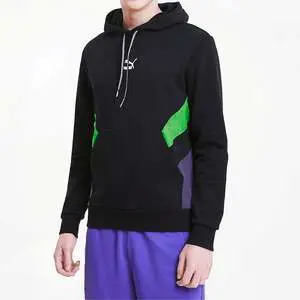 PUMA Logo Printed Pullover Hooded Fleece