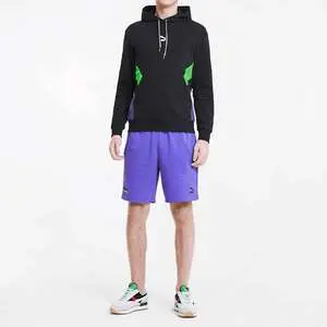PUMA Logo Printed Pullover Hooded Fleece