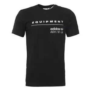Adidas Originals Pdx Classic Tee Athleisure Casual Sports Alphabet Printing Round Neck Short Sleeve - Black