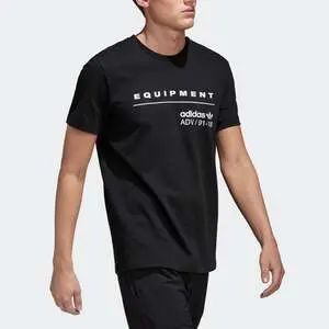 Adidas Originals Pdx Classic Tee Athleisure Casual Sports Alphabet Printing Round Neck Short Sleeve - Black