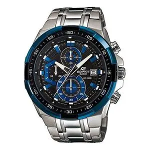 Casio CASIO EDIFICE Stainless Steel Link Strap Analog Watch Black/blue