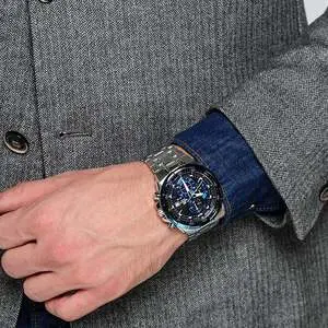 Casio Edifice Stainless Steel Link Strap Analog Watch - Black/blue