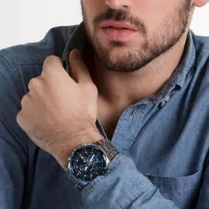 Casio Edifice Stainless Steel Link Strap Analog Watch - Black/blue
