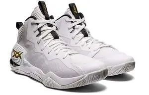 Asics Nova Surge Mid Top Athletic Sneakers - White/gold